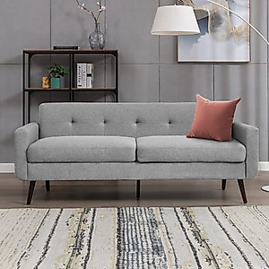 ZAFLY 80inches Loveseat Sofa, Modern Couch Button Tufted Upholstered Sofa Furniture with 5.9" Cushion for Living Room Bedroom Office Apartment (Light Gray)