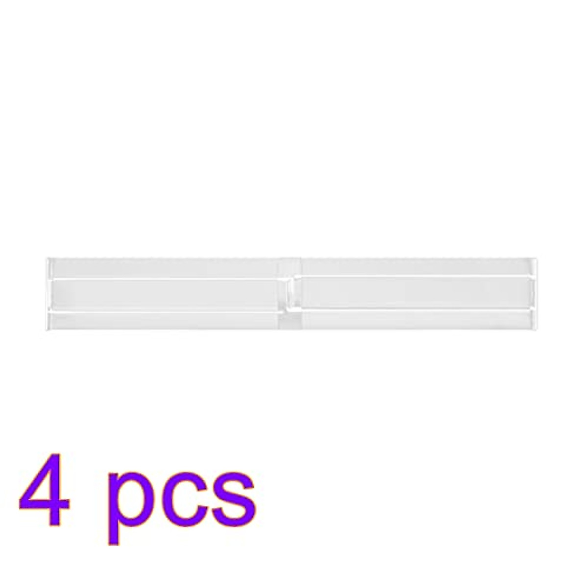 4PC Drawer Dividers Organizers, Adjustable Kitchen Drawer Organizer Clear Drawers Separators, Expandable 11-19 Drawer Organizers for Clothing Kitchen Utensils and Office Storage, White