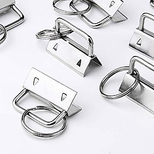 50 Sets Key Fob Hardware Key Fob Keychain Wristlet with Split Ring 1 Inch by HRLORKC