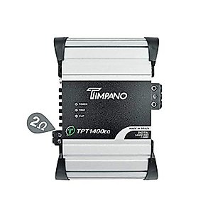 Timpano 1 Channel TPT1400EQ Compact Car Audio Amplifier - 1400 Watts at 2 Ohms - 12 Volts Full Range Class D Small Sized Monoblock Amp with Built-in Equalizer
