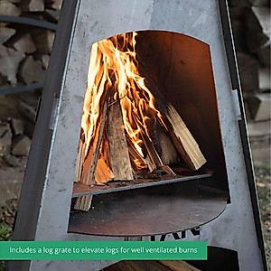 TITAN GREAT OUTDOORS 42" Matterhorn Pyramid Wood Fireplace Outdoor Chiminea Tower