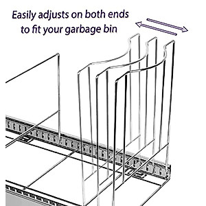 Hold N' Storage Pull Out Trash Can Under Cabinet- Trash Can Not Included, Heavy Duty w/ 5 Year Limited Warranty- Requires a 13”W X 22”D Cabinet Opening, Chrome