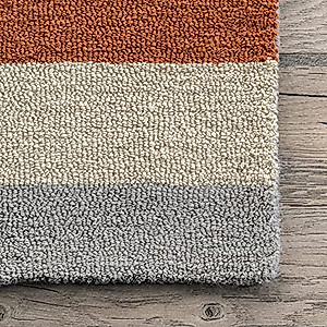 nuLOOM Cori Wool Abstract Contemporary Area Rug, 5' x 8', Peach