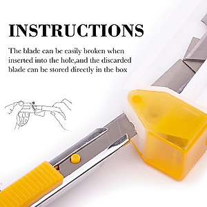 SINSEUNG 20PCS 9MM Utility Knife Replacement Blades, Snap off Blades with Blade Breaker and Recycling Box, Stainless Carbon Steel Blade, 9mm Cutting Blades, Heavy-duty Snap-off Blade 60 Degree