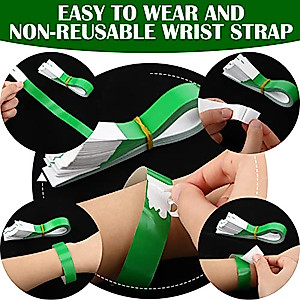 600 Packs Paper Wristbands for Events Neon Party Wristbands Colored Wristbands Waterproof Paper Club Arm Bands Lightweight Identification Wristbands for Concert Bar Entrance Admission(Green)