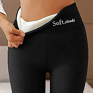 Butt Lifting Leggings for Women,Fleece Leggings High Waisted for Women Soft Warm Butt Lifting Plus Size Workout Leggings Thermal Seamless Tummy Control Yoga Z1-Black XXL