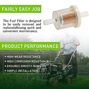 4pack - 691035 493629 1/4" Inline Fuel Filter Replacement Fuel Filter for Briggs Stratton 691035 4129 493629 5065 49019-0014 49019-0027 49019-0707 49019-7001 49019-7005