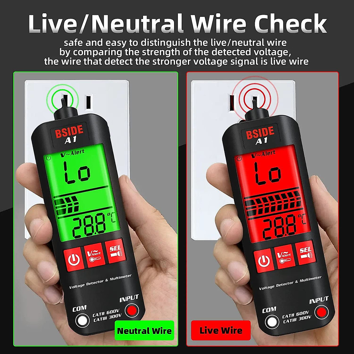 A1 Fully Automatic Anti-Burn Intelligent Digital Multimeter, Zero and Fire Wires Tester Non-Contact Voltage Tester, Fast Accurately Measures Voltage, Current, Conductor On/Off, Buzzer Alarm (1 Pack)
