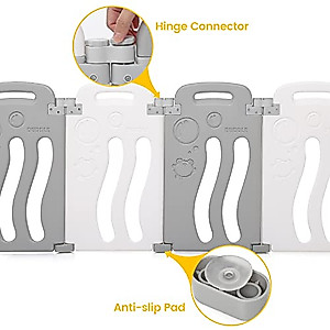 Baby Playpen, Ronipic Foldable Baby Playpen for Babies and Toddlers, Sturdy Safety Baby Fence with Gate, Kids Activity Centre,Shape Adjustable, Large Baby PlayYard with Anti-Slip Base (16 Panels)