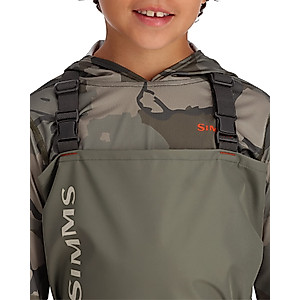 Simms Kid’s Tributary Stockingfoot Chest-High Fishing Waders - Durable, Breathable, Waterproof Fly Fishing Waders for Youths-Basalt-Large
