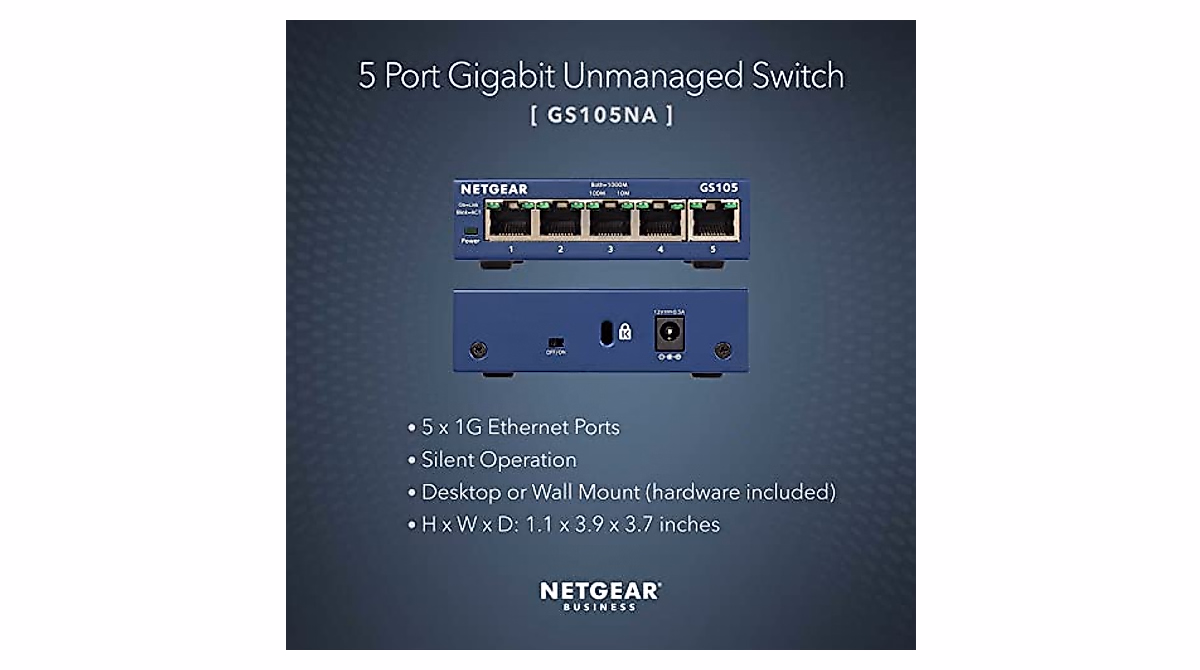 NETGEAR 5-Port Gigabit Ethernet Unmanaged Switch (GS105NA) - Desktop or ...