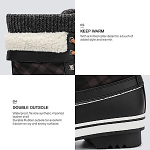 ALEADER Winter Boots for Women, Waterproof Snow Boots Shoes Black 8.5 B(M) US