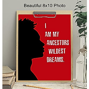 Motivational Black Wall Decor - African American Art - Inspirational Quotes Wall Art for Boys Bedroom, Teens Room, Living Room, Office - Gift for Men, Afro Americans - 8x10 Black Power Poster