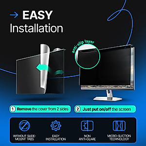 VINTEZ Universal Acrylic 26, 27 Inch Computer Privacy Screen Filter for Widescreen Computer Monitors - 24.1" x 15.1" (612 x 384 mm) - Monitor Frame Hanging Type