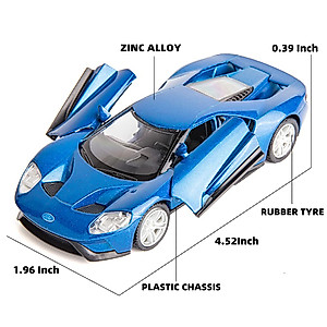 RMZ City 1:36 Compatible for Diecasting Alloy Car Model Ford GT Toy Car, Pull Back Vehicles Toy Car for Toddlers Kids Boys Girls Gift Blue