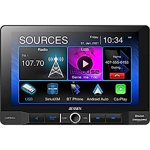 Jensen CAR910X 9 inch Mechless Multimedia Receiver with Apple CarPlay l Android Auto l SiriusXM-Ready l Built-in Bluetooth l 240 Watts MOSFET Power (60W x 4) (Renewed)