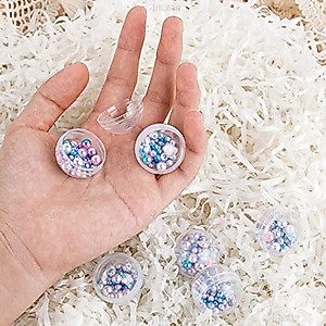 AUEAR, 50 Pack Translucent Small Round Capsules 1.1 Inch Vending Machine Capsules Empty Plastic Gumball Machine Containers for Party Favor Prize