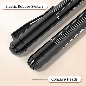 RISEMART Pen Lights for Nurses Reusable Medical Pen Light with Pupil Gauge and Ruler, White Light LED Penlight for Nurse Student Doctors EMT Black