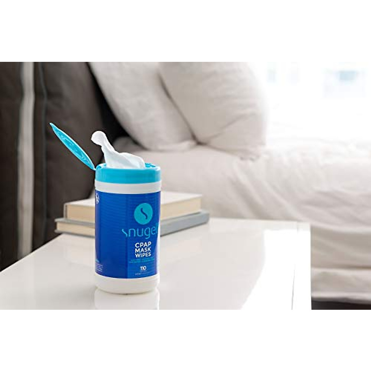 CPAP Mask Wipes by Snugell | 110 Count | Unscented | 100% Soft Cotton | Lint & Alcohol Free | Skin Safe with Aloe Vera | Easy Opening Canister | Clean CPAP Mask, Tube & Devices (1)