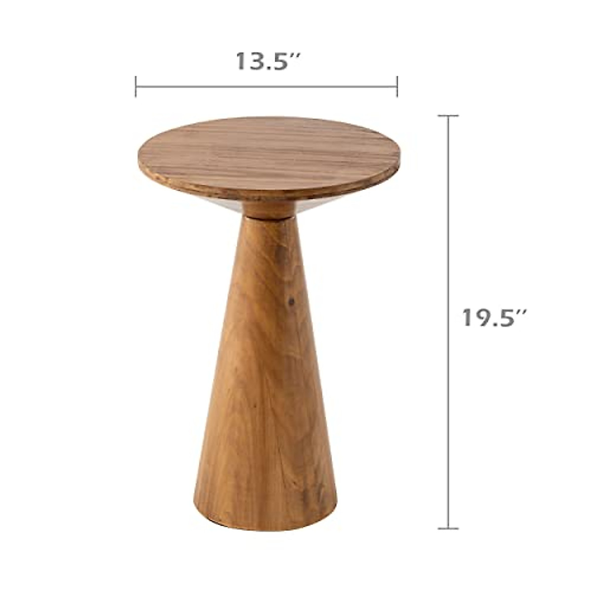 COZAYY Small Pedestal End Table Round Farmhouse Martini Table Wood Plant Stand Rustic Drink Table for Small Space Living Room, Walnut