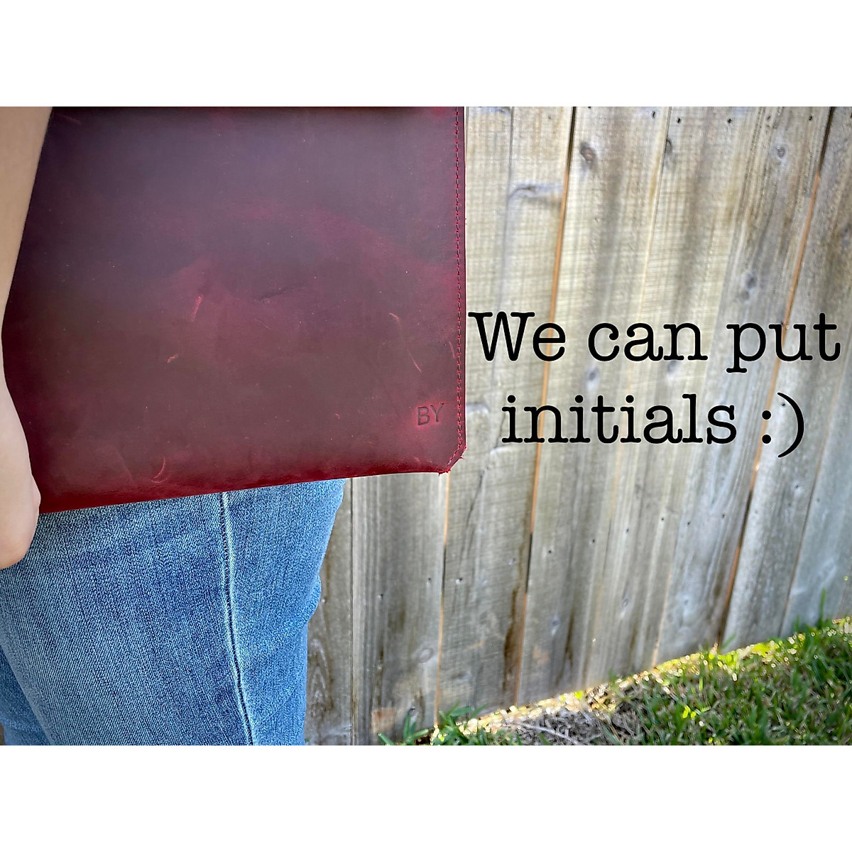 LUCASGIFT Compatible with MacBook Pro/Air 13" 15" 16" LEATHER LAPTOP SLEEVE, Leather Laptop Case, Personalized Laptop Sleeve, Leather Computer Case, Envelope Sleeve, Monogrammed gifts her him