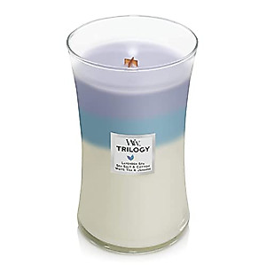 WoodWick Calming Retreat Trilogy 3-in-1 Hourglass Jar Scented Candle, Large 22 oz.