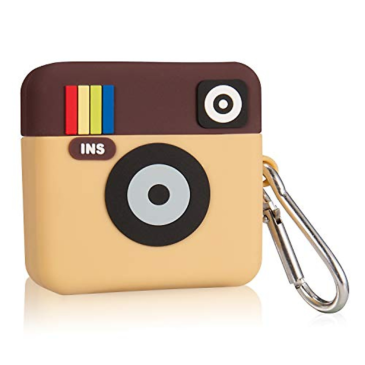 Mulafnxal for Airpods 1&2 Case, Cute 3D Funny Cartoon Soft Silicone Fun Protective Airpod Cover Design Shockproof Skin, Trendy Fashion Accessories Cases for Teens Girls Air pods (Grey Yellow Camera)