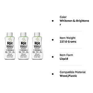 Rit Dye Liquid 8 Ounces Whitener and Brightener 8-50 (3-Pack)