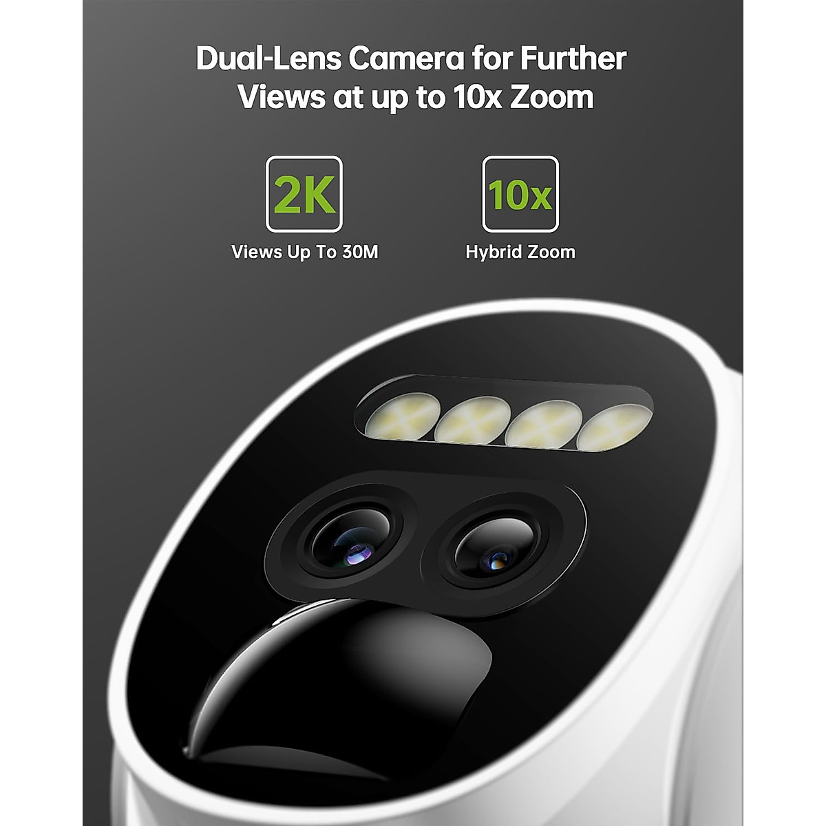 [ 10X Zoom ] TIEJUS Dual Lens Security Cameras Wireless Outdoor, 360° PTZ Solar Cameras for Home Security Outside, 2K Color Night Vision, Motion Alarm