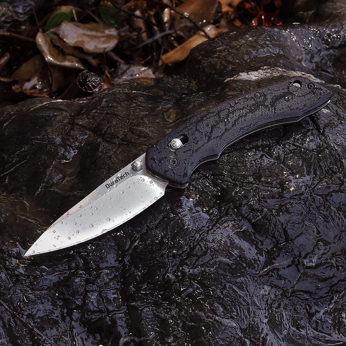 DURATECH Folding Pocket Knife, EDC Pocket Knife with Stainless Steel Blade, G10 Handle Folding Knives, Drop Point Blade, Carry Pocketclip