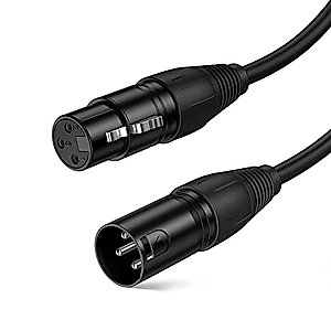 CableCreation XLR Microphone Cable, 6 FT XLR Male to XLR Female Balanced 3 PIN Mic Cables, Black