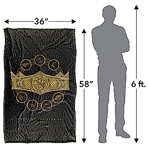 House of The Dragon Blanket, 36"x58" Dragon Crown Silky Touch Super Soft Throw Blanket