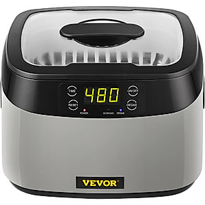 VEVOR Ultrasonic Machine, 1.2L Ultrasound Cleaner Machine, 40KHz Diamond Cleaner, 4 Buttons Jewelry Cleaner Machine, 70W Professional Ultrasonic Cleaner for Jewelry, Eyeglasses, Watches, Coins, Rings