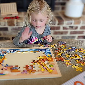 ExploraToy Noah Jigsaw Puzzles for Toddlers Age 3-5, 48pcs Preschool Educational Learning Toys Sets Gift for Baby Infants Boys and Girls (Noah's Ark…)