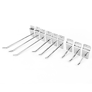 Eatbuy Slatwall Hooks 25PCS 6 Inch Slatwall Accessories Slatwall Panel Hooks Garage Organization Slat Wall Hooks Heavy Duty Pegboard Gridwall Hooks Display Hooks for Retail