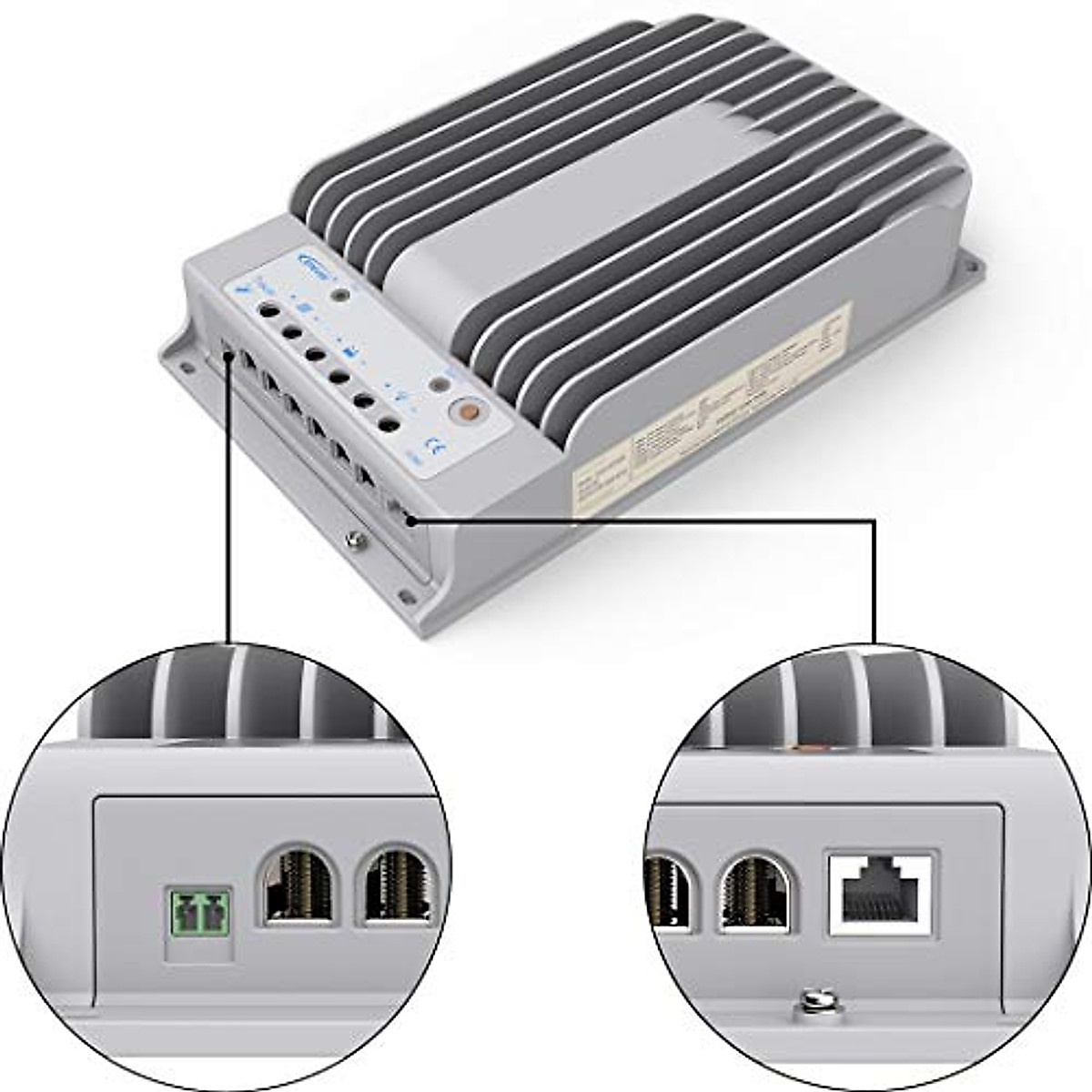 EPEVER MPPT Solar Charge Controller 40A 150V PV Solar Panel Controller Negative Ground W/ MT50 Remote Meter + Temperature Sensor PC Monitoring Cable[Tracer4215BN]