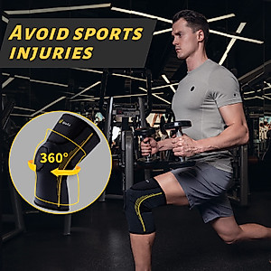 Glofit Professional Knee Brace, Compression Knee Sleeve with Patella Gel Pad & Side Stabilizers, Knee Support Bandage for Pain Relief, Medical Knee Pad