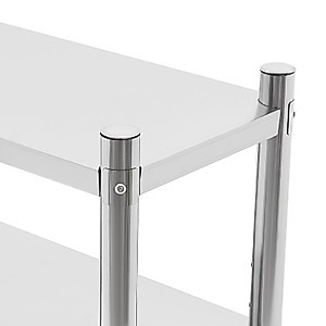 Rosyouth 2 Tier Stainless Steel Shelving, Adjustable Storage Shelf Metal Storage Rack, 12" x 36" Multipurpose Metal Storage Utility Rack Shelf for Laundry Garage Bathroom Pantry Closet Office