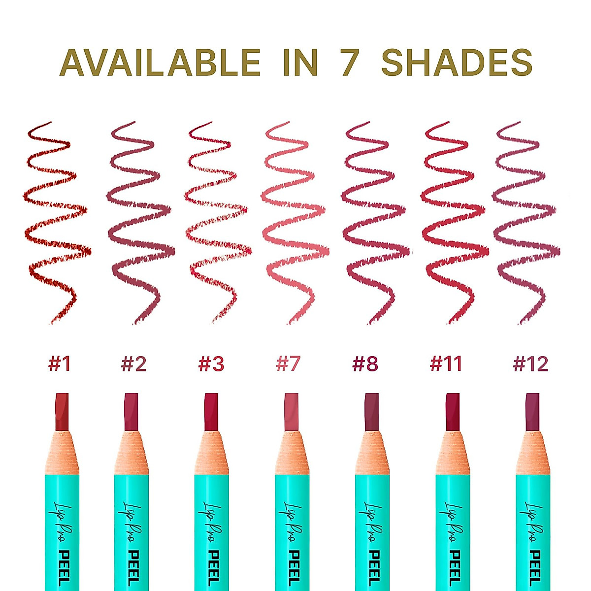 BRAWNA [ Upgrated Version ] 12 Lip Pro Pencils for Lip & Brow Mapping with Sharpener Blades - PMU Supplies - Red