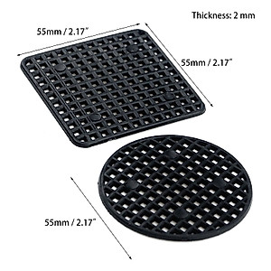 Risbay Flower Pot Hole Mesh Pad,40Pcs 2.17" Black Plastic Square/Round Flower Pot Hole Mesh Mat Plant Drainage Screens Gasket