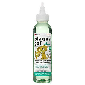 Petkin Plaque Remover Gel – Cleans Teeth and Gums, Removes Plaque and Tartar - Freshens Breath and Whitens Teeth with Baking Soda - Ideal for Daily Use, No Brushing or Rinsing - 4 fl oz