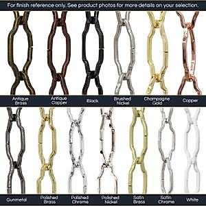 RCH Hardware CH-S50-16-BLK-10 |14 Gauge Decorative Solid Steel Single Jack Fixture Chain | 10 Foot Increments | Black Finish