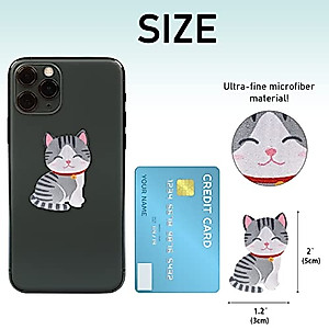 HOMSSEM Screen Cleaner Wipes– 6-PackFunny Phone Screen Cleaner Sticker – Premium Microfiber Electronics Cleaner for Phones, Tablets, Camera Lenses, Gadgets – Cute Animal Designs
