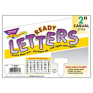 TREND enterprises, Inc. White 2" Casual Uppercase Ready Letters
