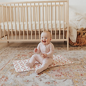 Sunshine and Poppy Vegan Leather Baby Changing Mat - Diaper Changing Mat, Wipeable Changing Pad, Travel Friendly, Portable, Foldable Changing Pad for Babies or Toddlers