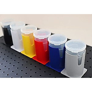 SmartJars® Pegboard Organizer Accessories Storage Jars, Pegboard Jars for Garage Organization, Craft Room, or Pantry, Pegboard Bins with Lids, Pegboard Wall Organizer, Starter Pack of 6 (White)