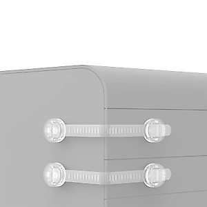 Mr Chen Child Safety Strap Locks (6 Pack) Child Safety Cabinet Proofing for Fridge, Cabinets, Drawers, Toilet, Childproofing Adjustable Multi Use Straps Latches(Transparent)