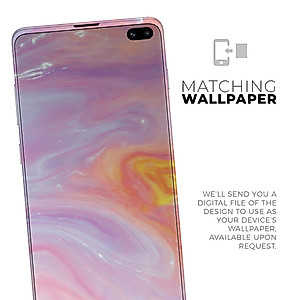 DesignSkinz Marbleized Pink and Purple Paradise V2 Protective Vinyl Decal Wrap Skin Cover Compatible with The Samsung Galaxy S20 (Screen Trim & Back Glass Skin)