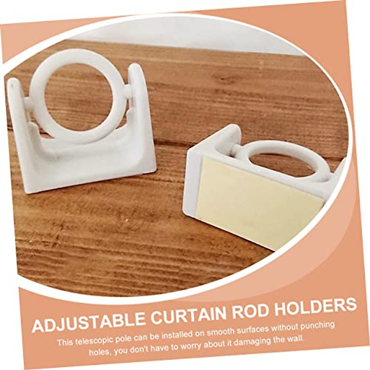 Zerodeko 4 Sets Telescopic Clothes Rail Drapery Hooks Clothes Hanger Hooks Telescoping Curtain Rod Brackets for Shelves Shower Curtain Rod Telescoping Pole Small Tension Rod Extending Pole