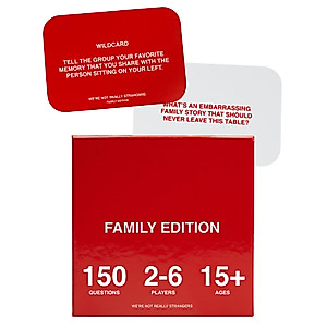 WE'RE NOT REALLY STRANGERS Family Edition Card Game - 150 Conversation Cards for Adults, Teens, Couples, & Strangers - Fun Family Party Card Game for Game Night or Date Night, Ages 15+, 2-6 Players